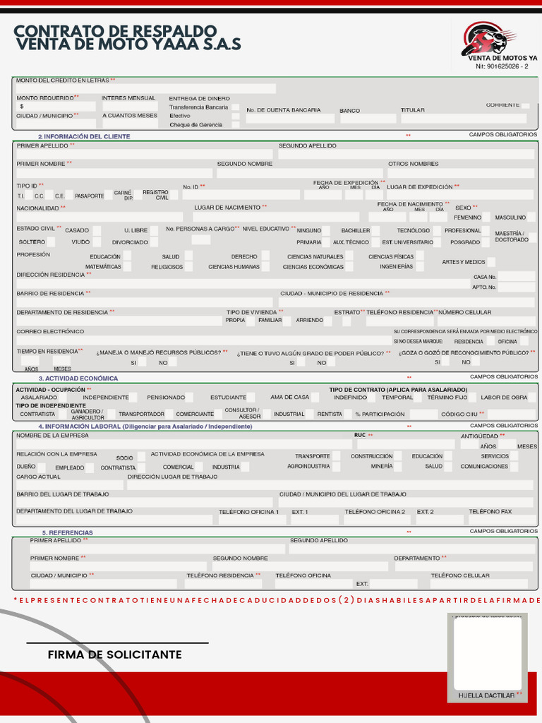 Contrato de Venta de Moto YAAA S.A.S | PDF