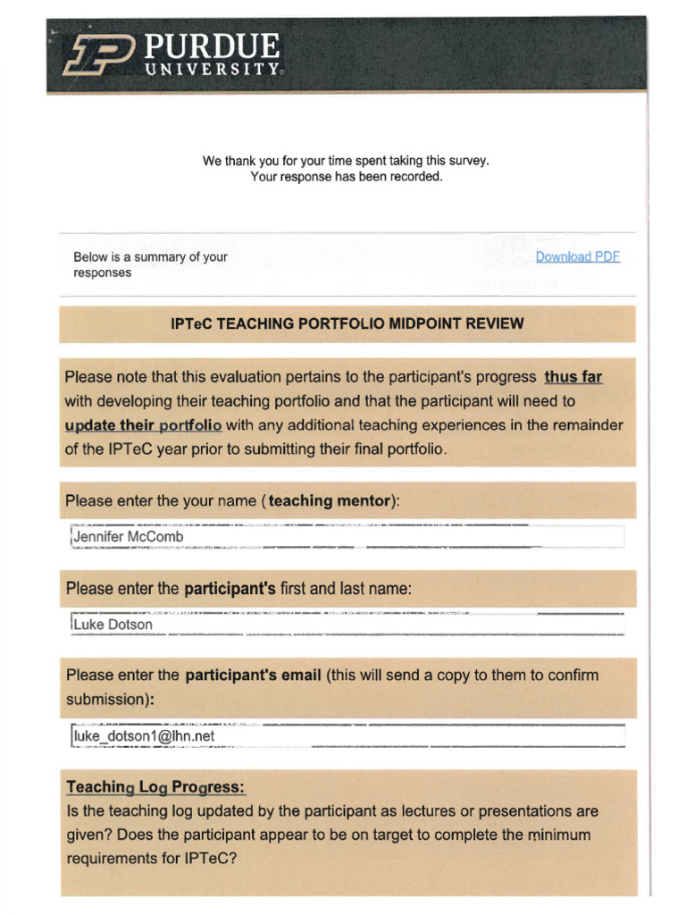 Midpoint Portfolio Evaluation | PDF