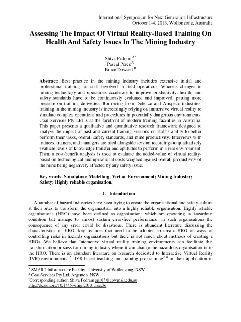Assessing The Impact of Virtual Reality-Based Training On Health | PDF ... Assessing The Impact of Virtual Reality-Based Training On Health | PDF ...