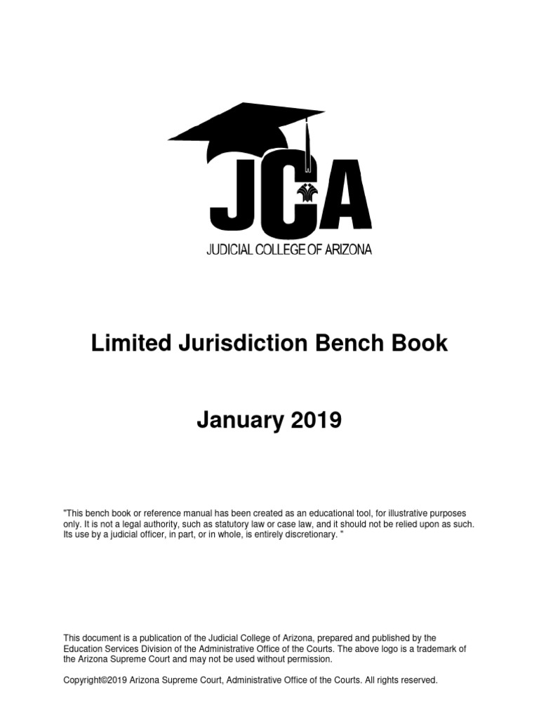 Arizona 2019 Limited Jurisdiction Benchbook | PDF | Witness | Voir Dire