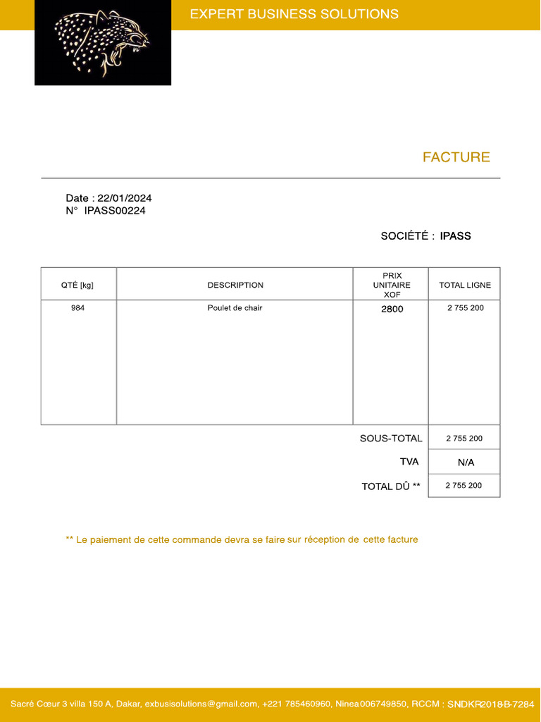 Facture IPASS00224 | PDF