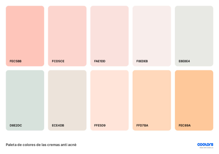 Paleta de Colores de Las Cremas Anti Acnè | PDF