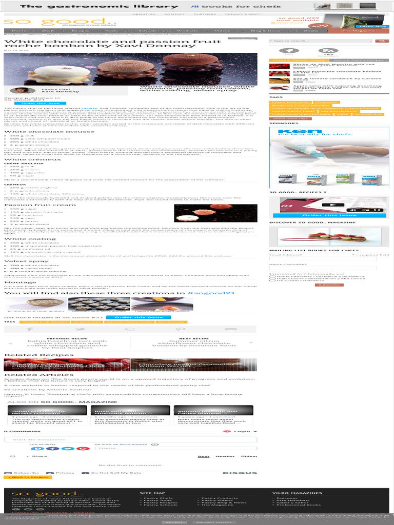 White Chocolate and Passion Fruit Roche Bonbon by Xavi Donnay - Pastry ...