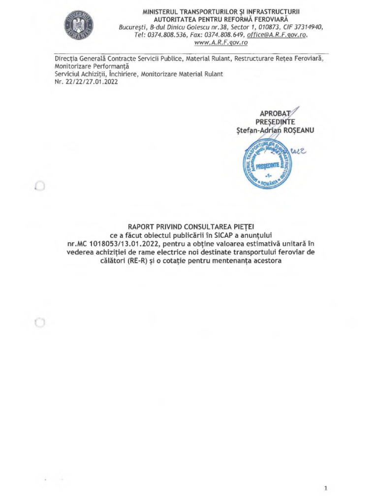 Raport de Consultare - 22 - 22 - 27.01.2022 - RE-R+mentenanta - r-1 | PDF