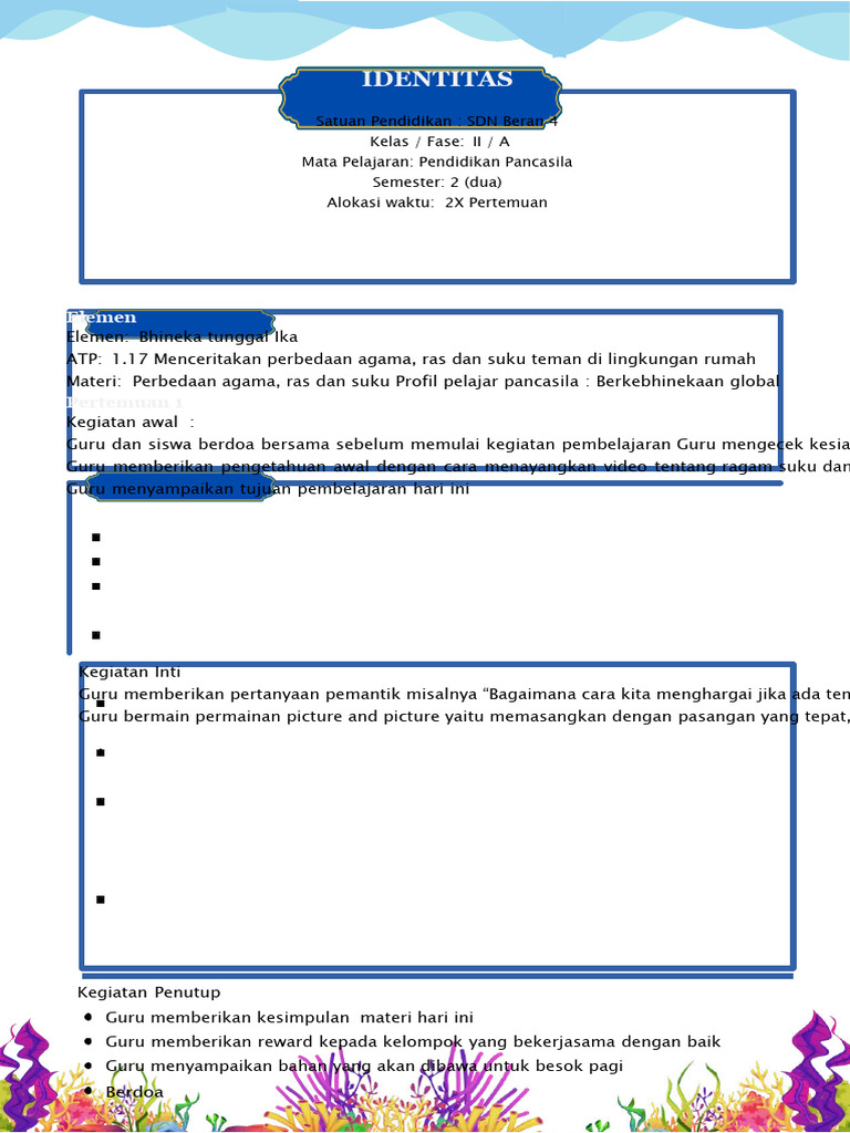 Modul Ajar Pendidikan Pancasila - Kelas 2b | PDF