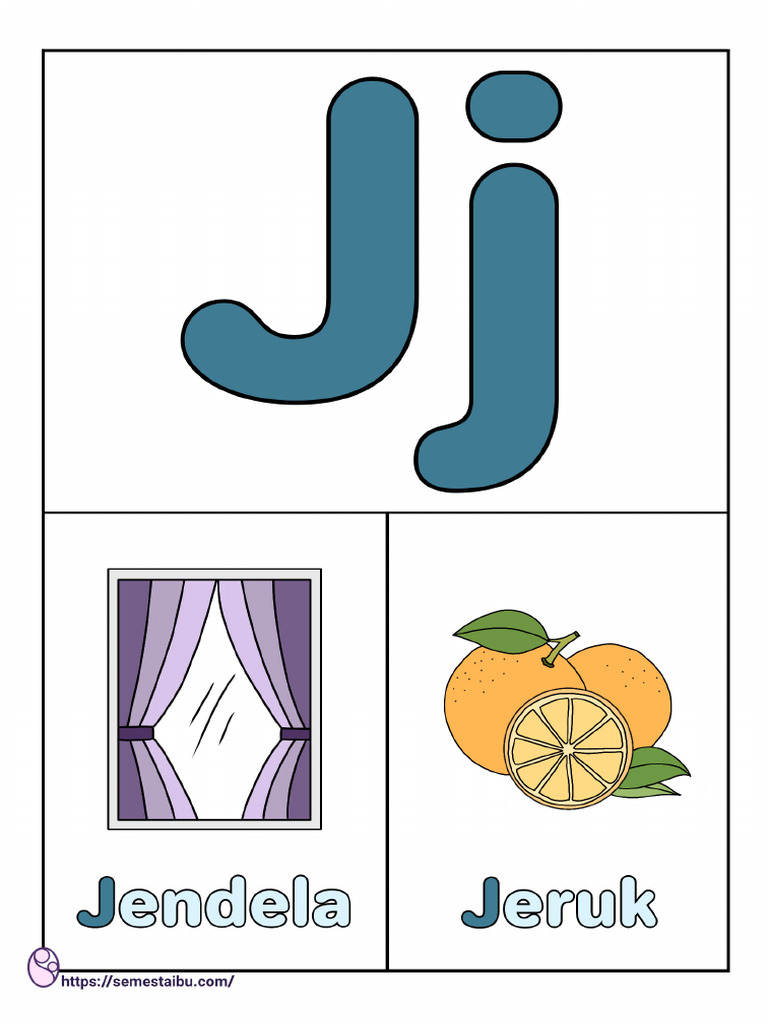 Mengenal Huruf Flashcard Anak J | PDF