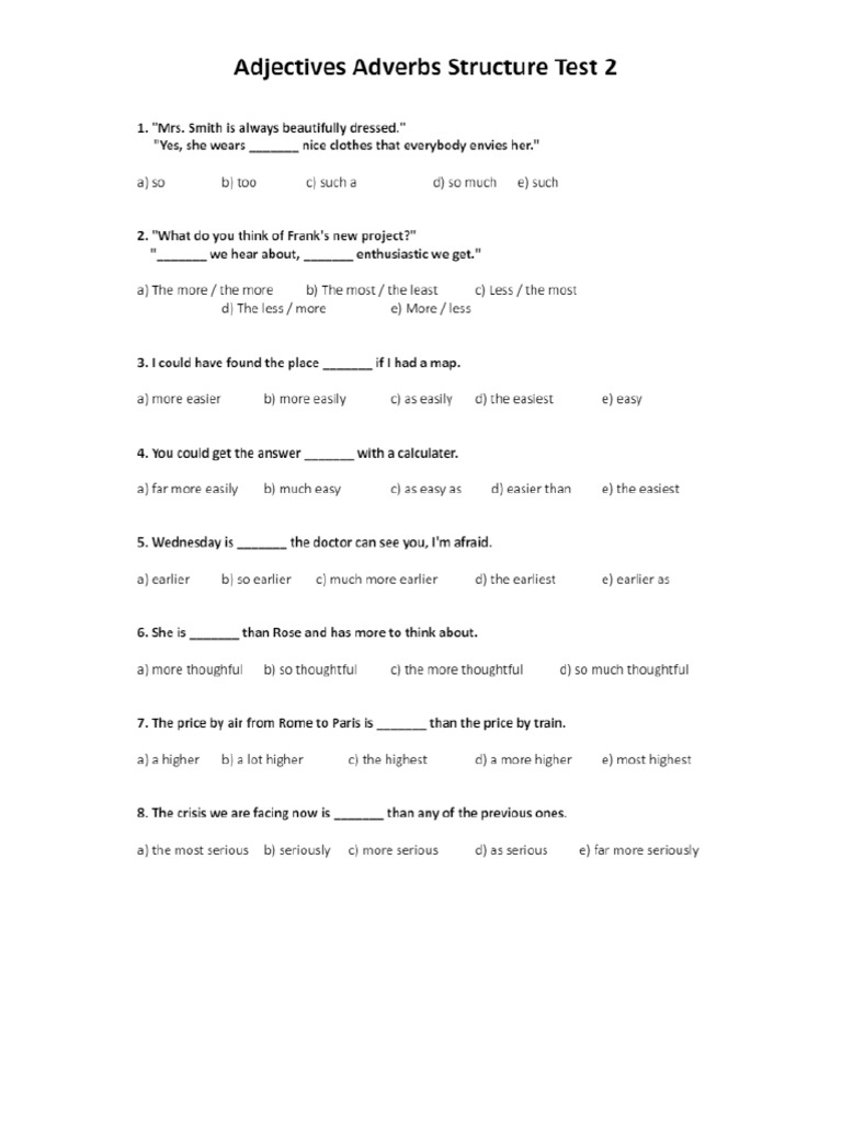 Adjectives Adverbs 3 | PDF