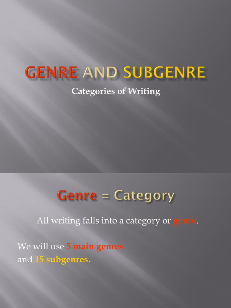 Genres and Subgenres Slideshare | PDF