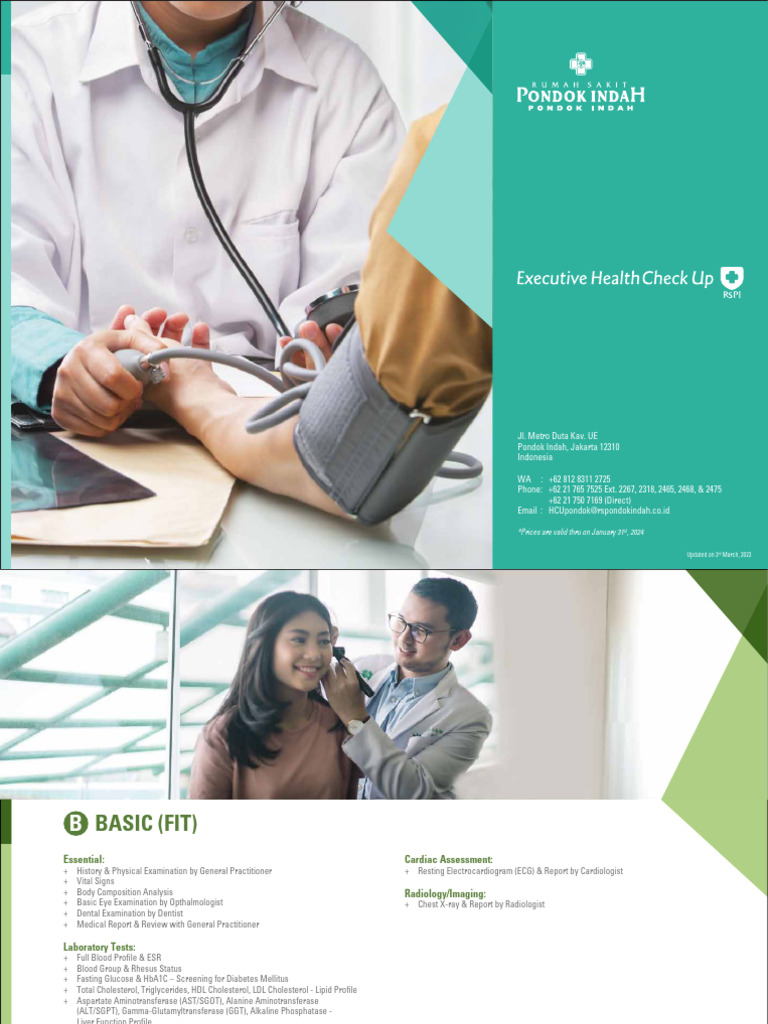 Executive Health Check Up Package - RSPI - Pondok Indah - 2023 | PDF ...