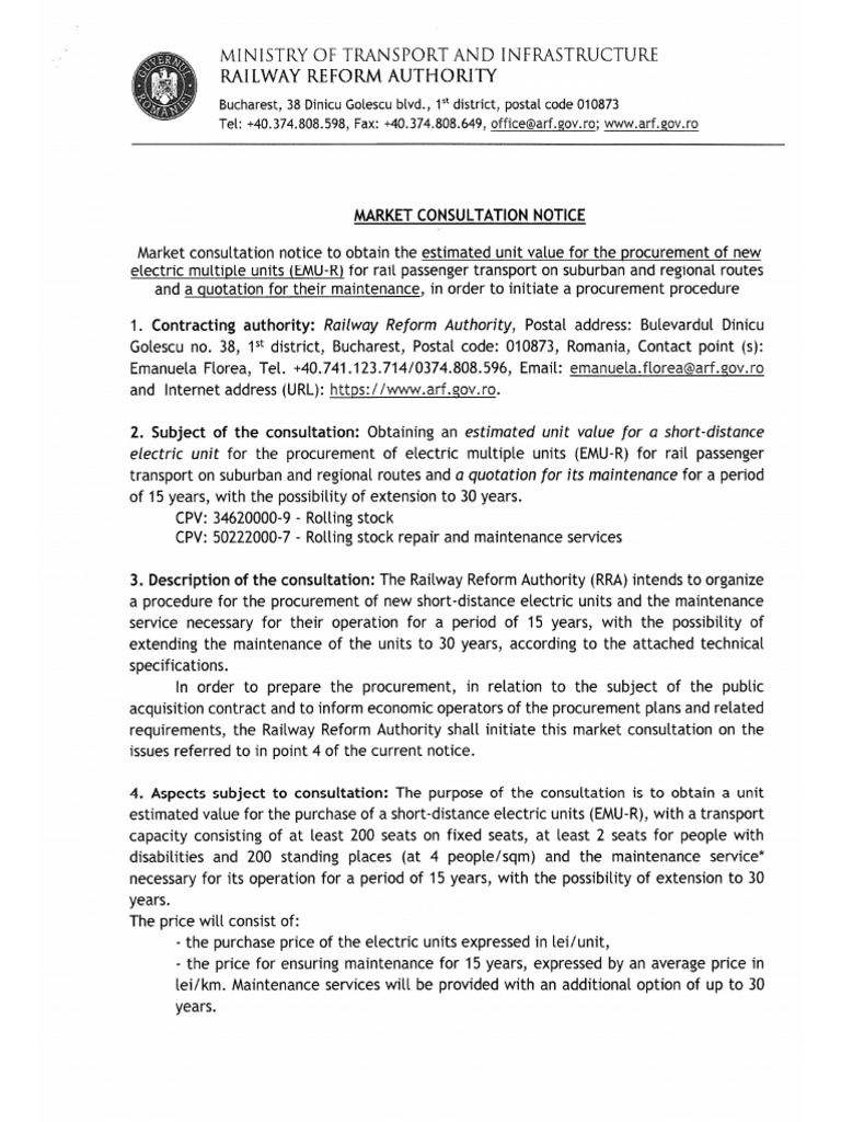 Anexa 1 - Consultation Notice - Ro | PDF