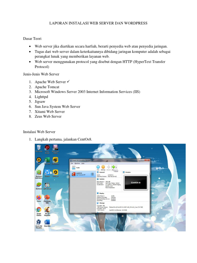 Laporan Instalasi Web Server Dan Wordpress | PDF
