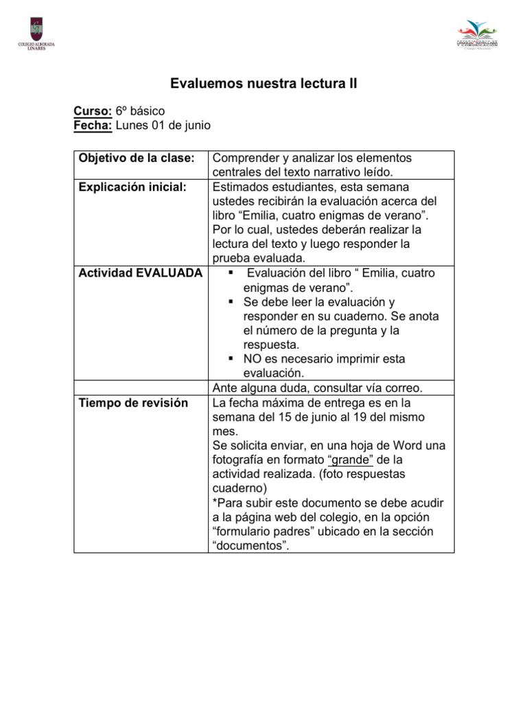 B6a Lenguaje Evaluación Lectura2 | PDF