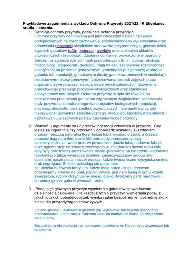 Zagadnienia Ochr Przyr | PDF