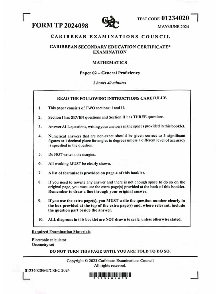 Math May 2024 Paper 2 Solutions | PDF