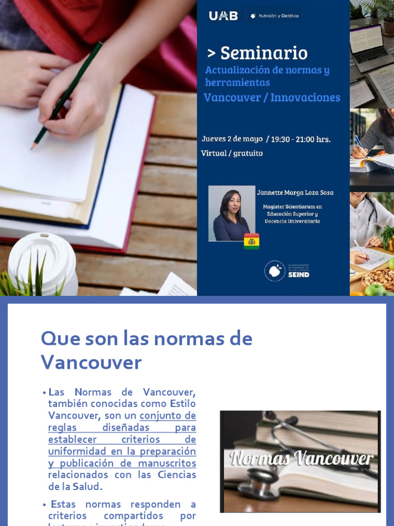Presentacion de Normas Vancouver 2024 | Descargar gratis PDF | Citación ...