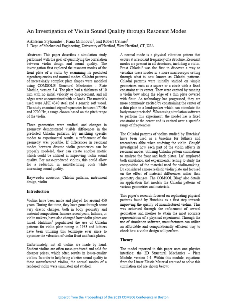 stylianides_paper | PDF | Violin | Shear Stress