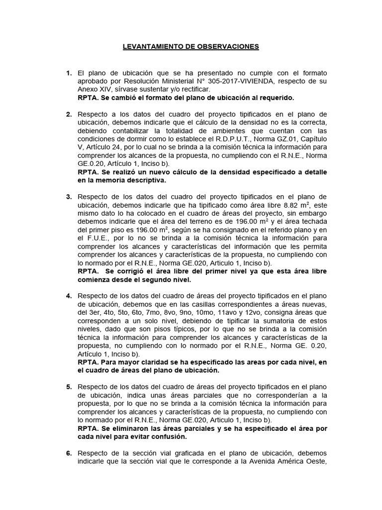 Levantamiento de Observaciones Final | PDF | Residuos | Economía y medio ambiente