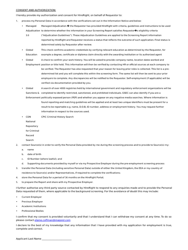 Unsigned Document | PDF | Background Check