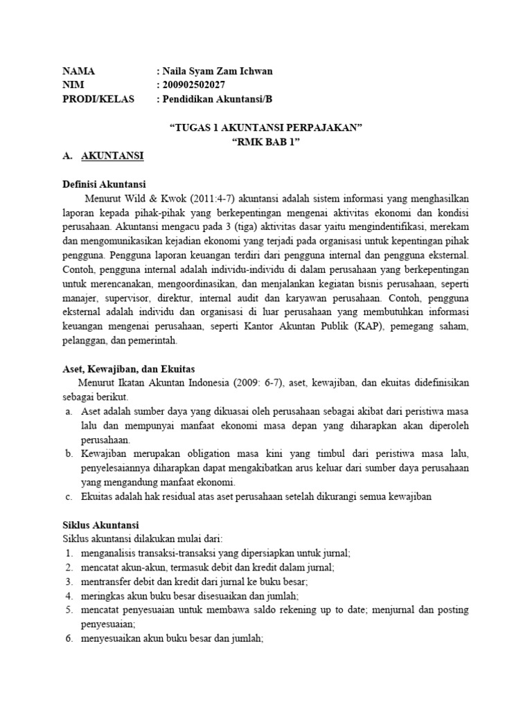 Bab 1 Akuntansi Perpajakan | PDF