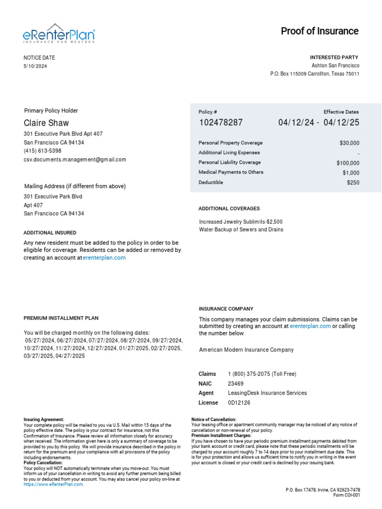Policyconfirmation | PDF | Insurance | Credit Card