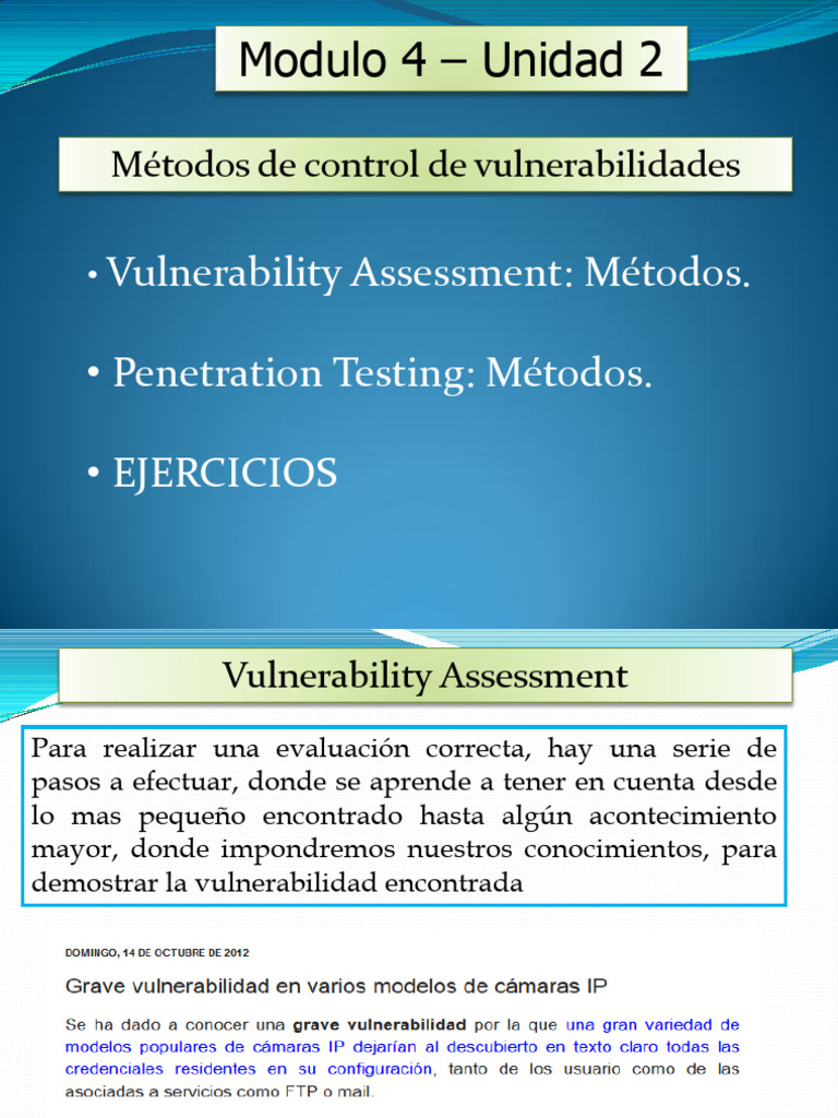 M4 - U2 - 2016 Metodos de Control de Vulnerabilidades | PDF | La seguridad informática | Seguridad
