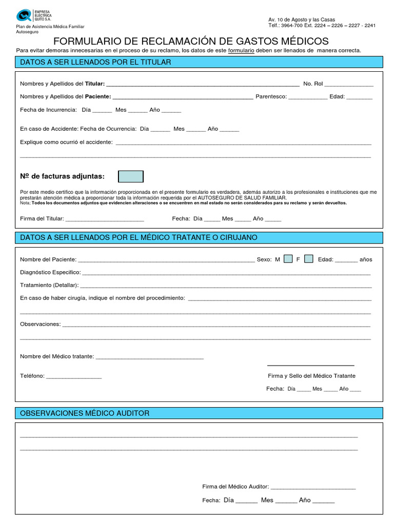 Formulario de Gastos Médicos | PDF | Cuidado de la salud | Medicina
