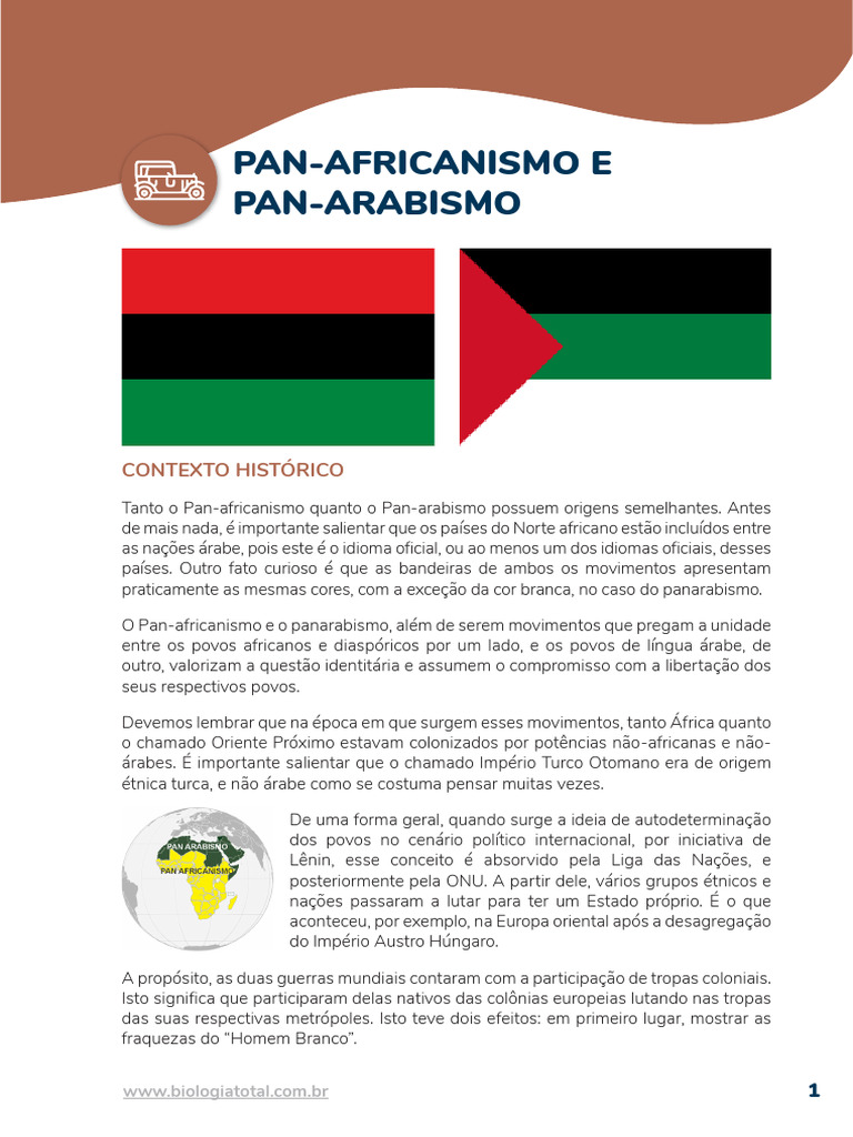 Pan-Africanismo e Pan-Arabismo: História e Ideias | PDF | Pan ...