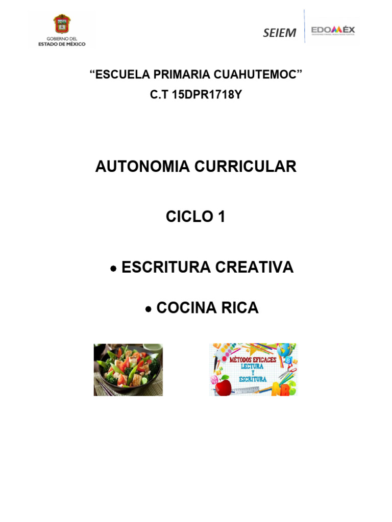 Caratulas Autonomia Curricular | PDF