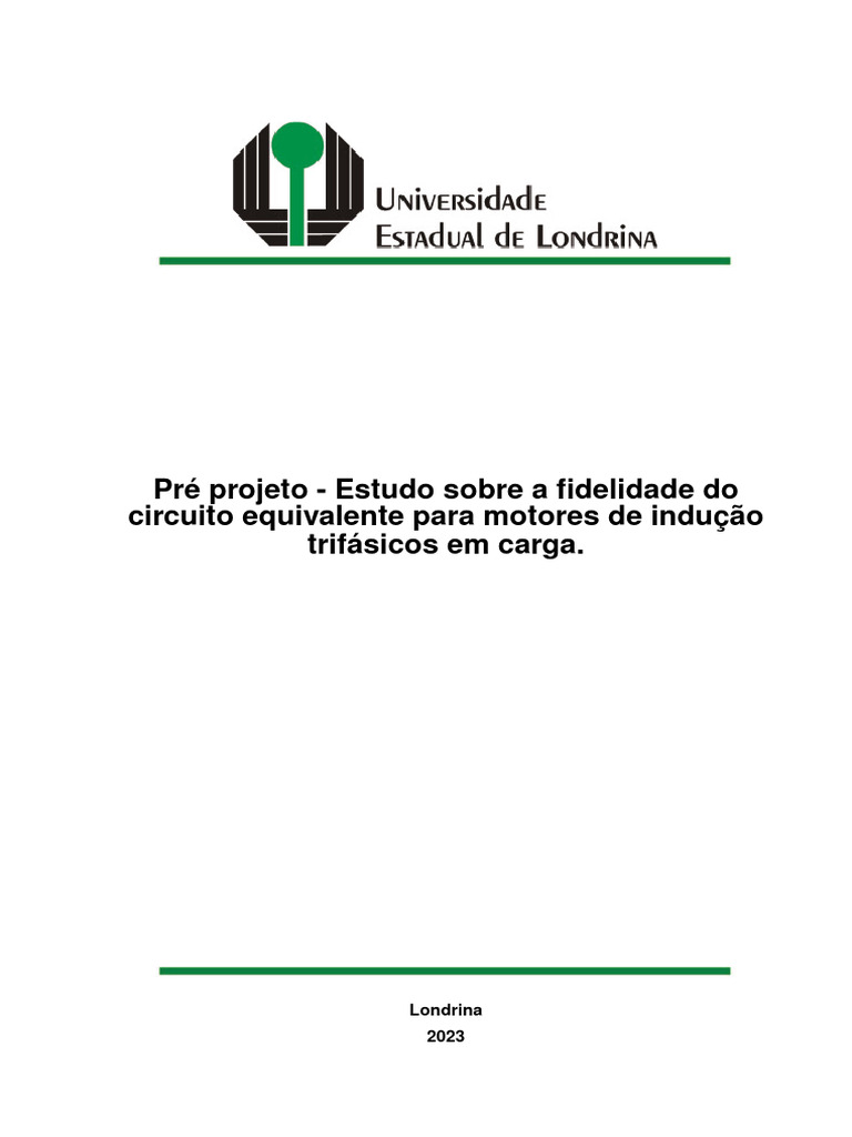 Pré Projeto TCC Lucas | PDF | Motor elétrico | Corrente alternada