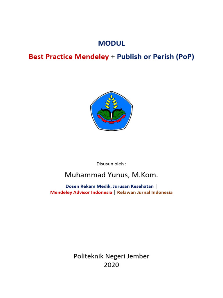 Modul Best Practice Mendeley + PoP | PDF