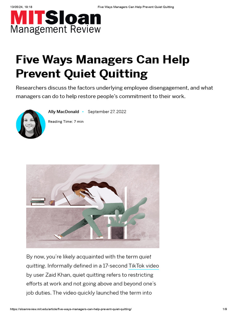 Preventing Quiet Quitting: 5 Manager Tips | PDF | Cost Of Living ...