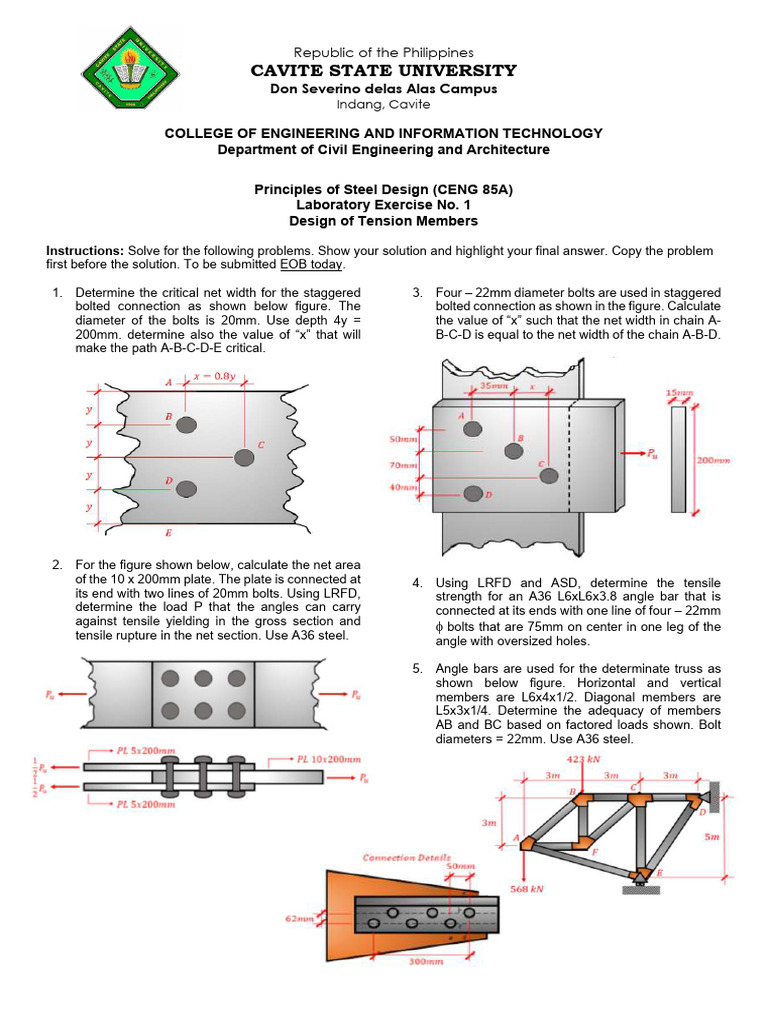 01 Design of Tension Members | PDF | Structural Engineering | Mechanical Engineering