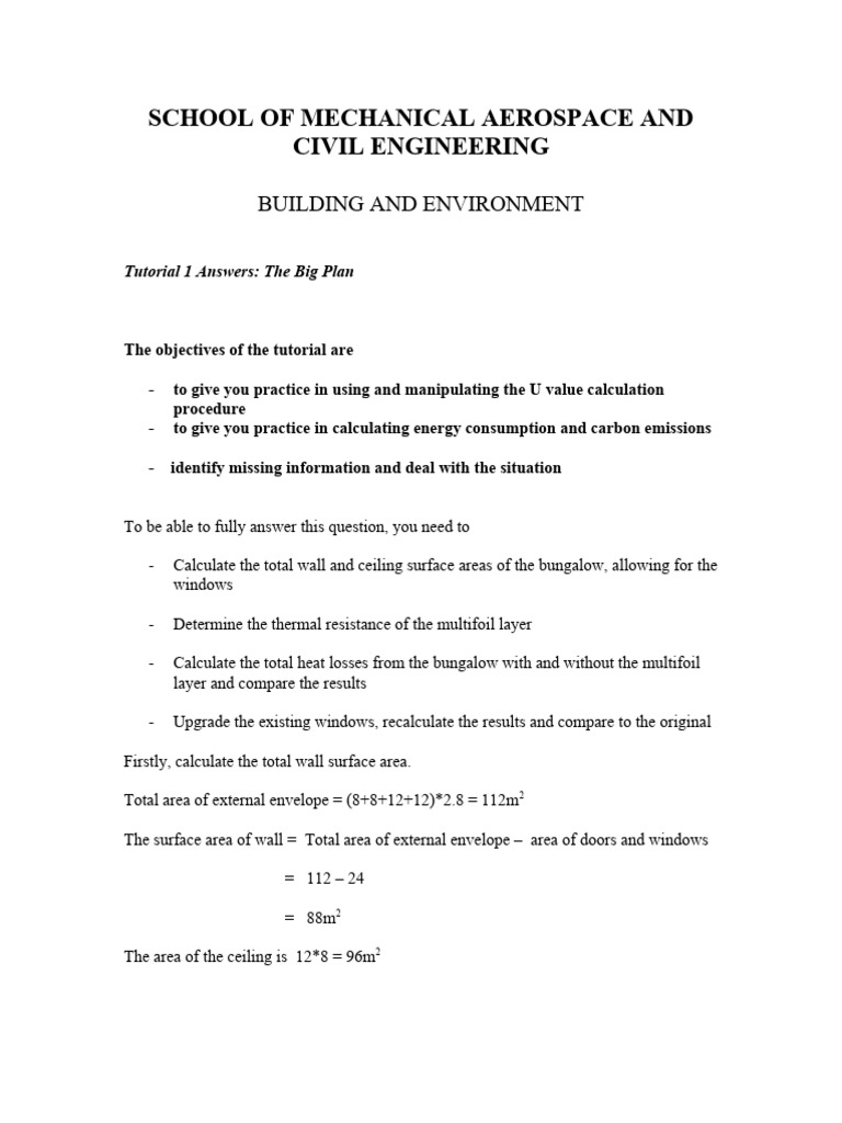 ReaCT Tutorial 1 Solution | PDF | Building Engineering | Building Technology