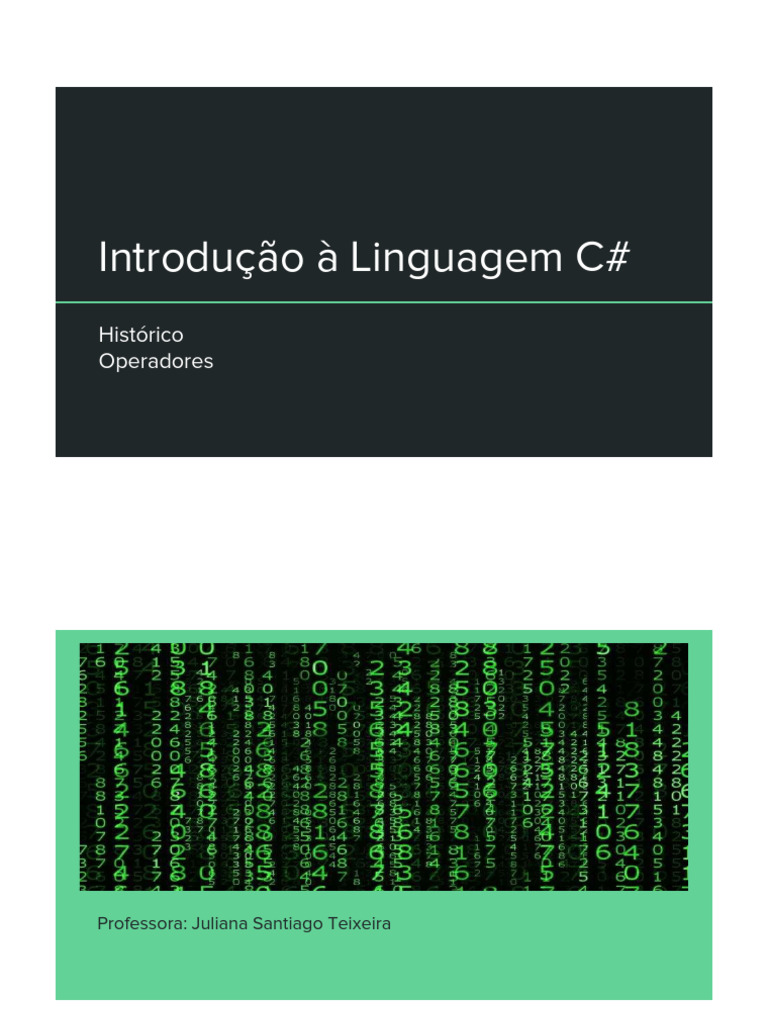 Aula00 Nivelamento | PDF | C Sharp (linguagem de programação ...