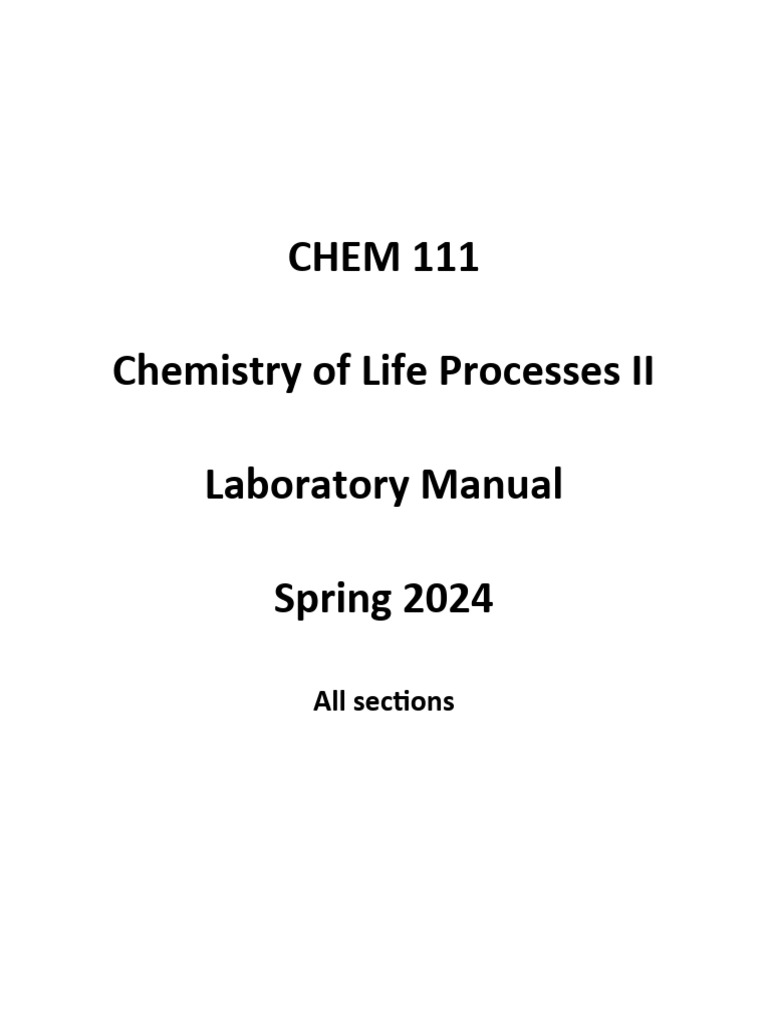 Chem Lab Manual | PDF | Lactate Dehydrogenase | Thin Layer Chromatography