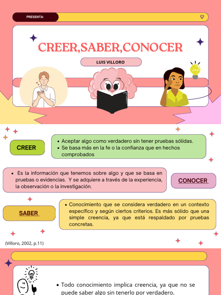 Diferencias entre creer, saber y conocer | PDF | Conocimiento | Sócrates