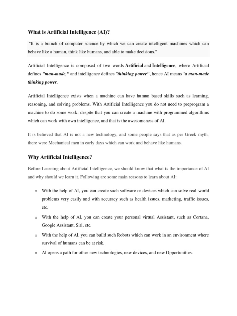 Aiml Unit 1 | PDF | Artificial Intelligence | Intelligence (AI) & Semantics Aiml Unit 1 | PDF | Artificial Intelligence | Intelligence (AI) & Semantics