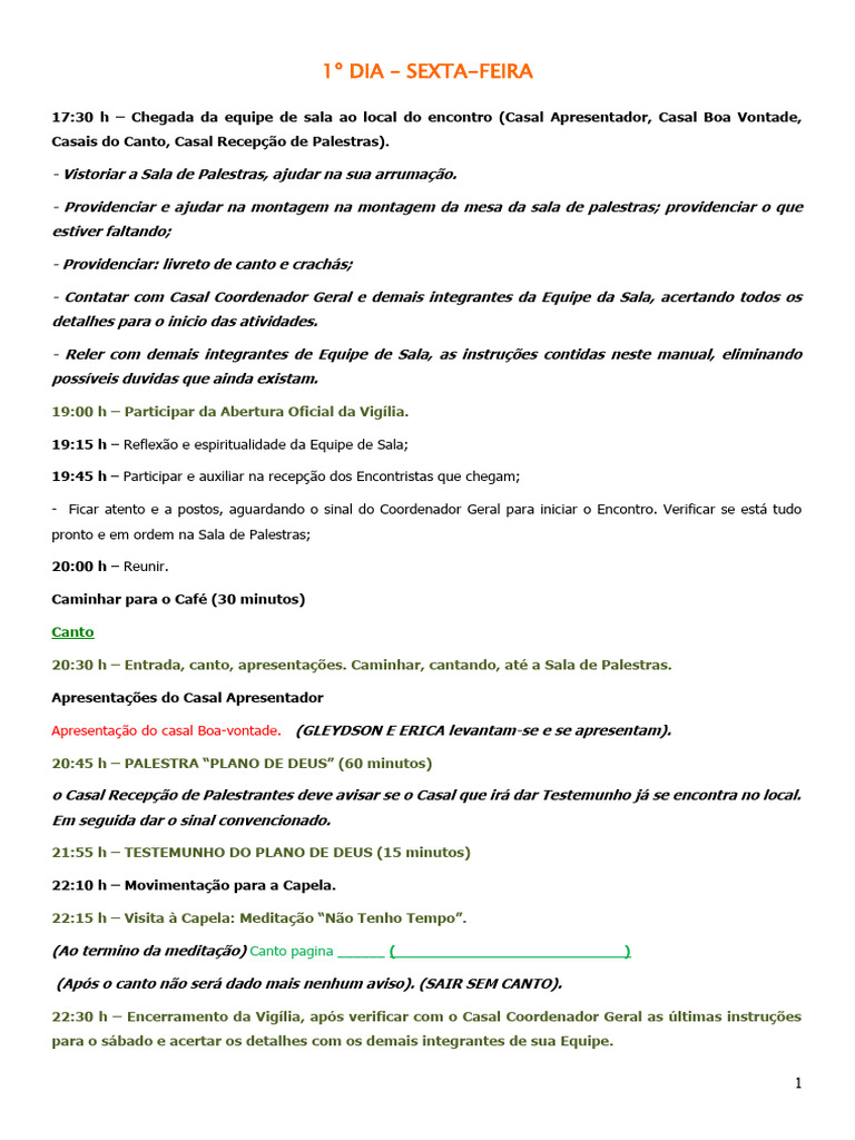 Roteiro Ecc Casal Apresentador Manual1 | PDF