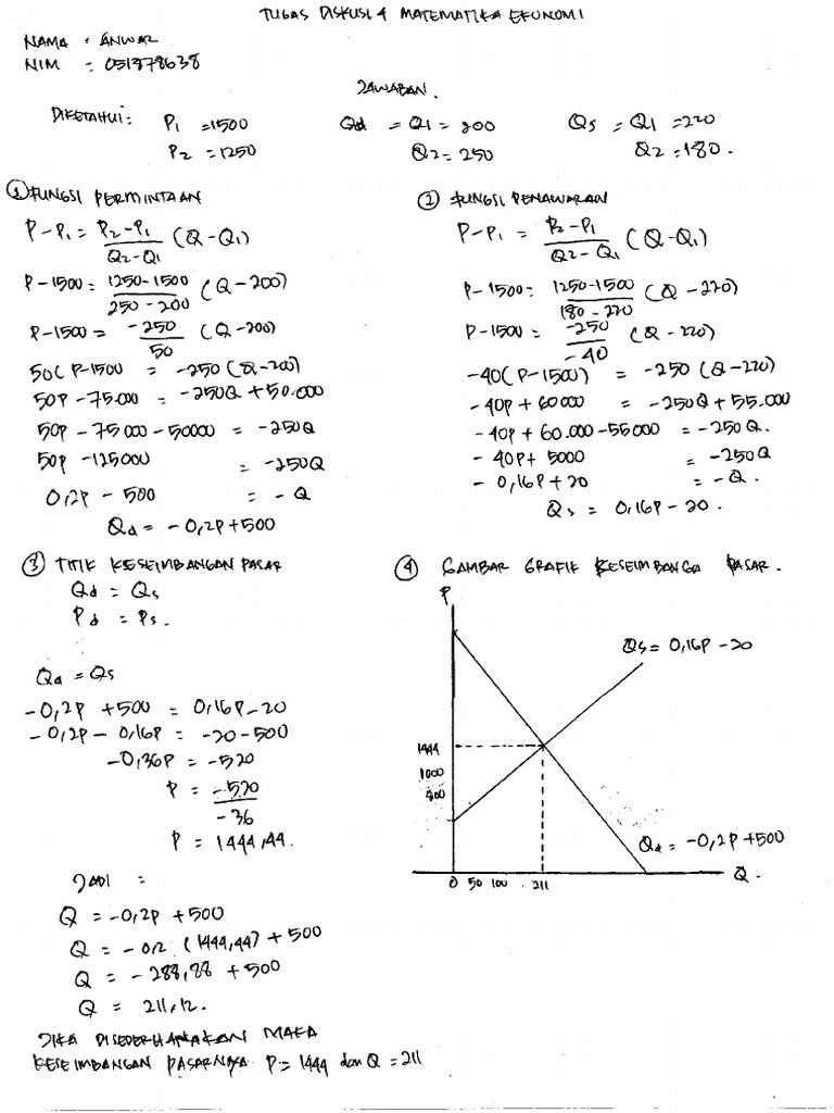 Tugas Matematika Ekonomi Diskusi 4 | PDF