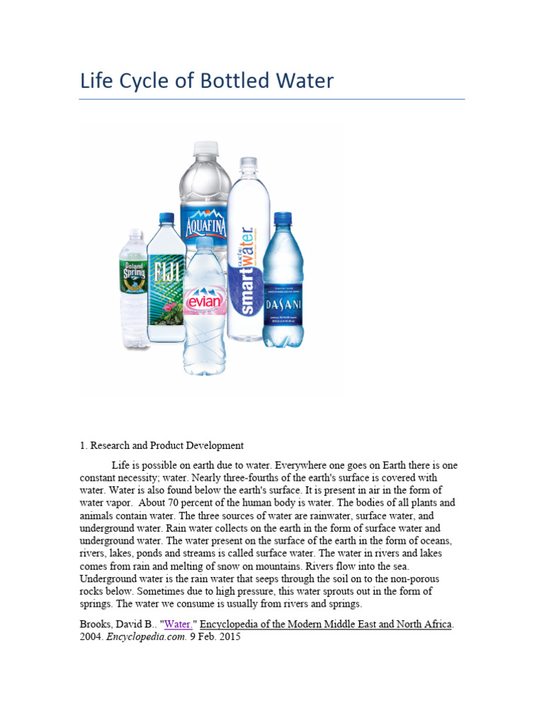 Life Cycle of Bottled Water | PDF | Water | Bottled Water