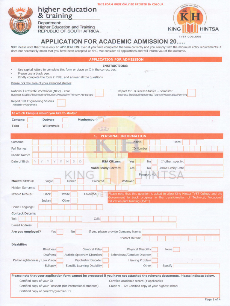 Application Form | PDF