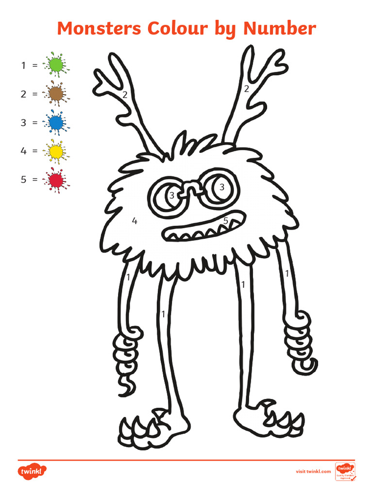 T T 17196 Monsters Colour by Number - Ver - 1 | PDF