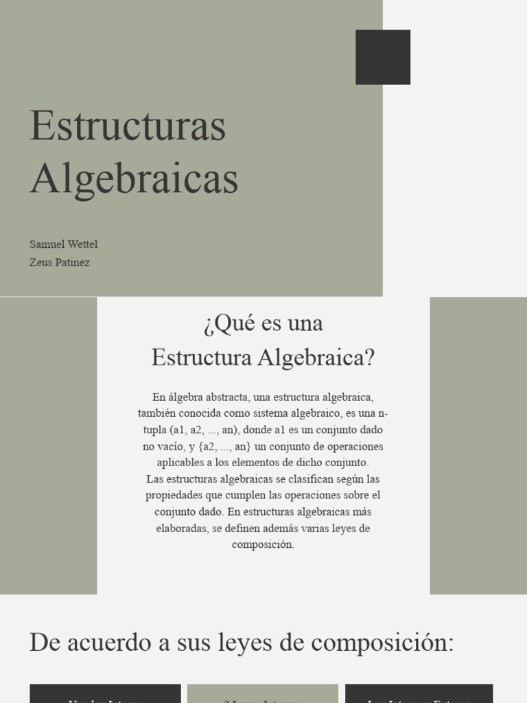 estructura algebraicas zys | PDF | Anillo (Matemáticas) | Grupo (Matemáticas)