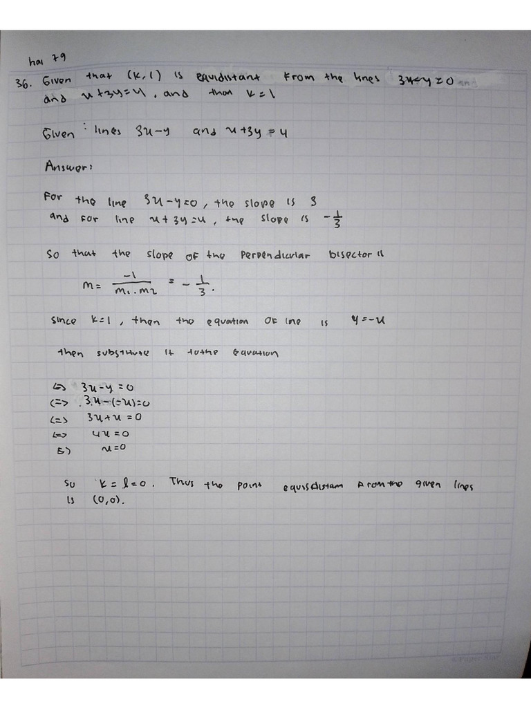 Danendra Raissa Pratama - Analytical Geometry - Review Straight Line | PDF