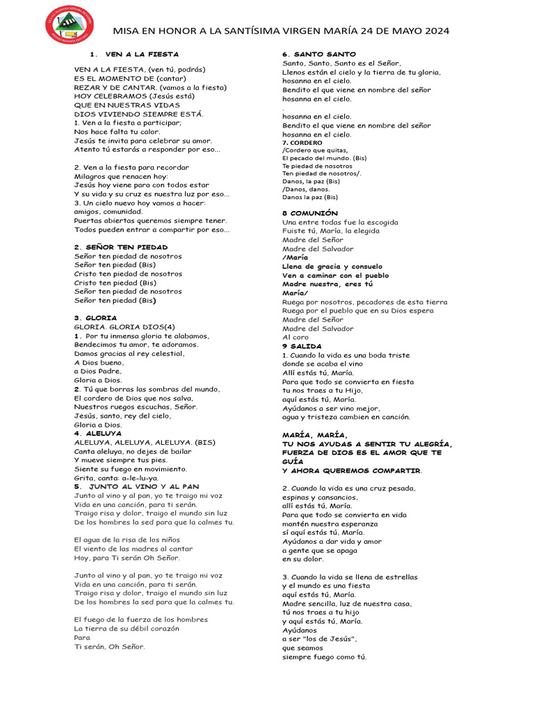 VEN A LA FIESTA FINAL 1234 | PDF | María, madre de Jesús | Cristo (título)