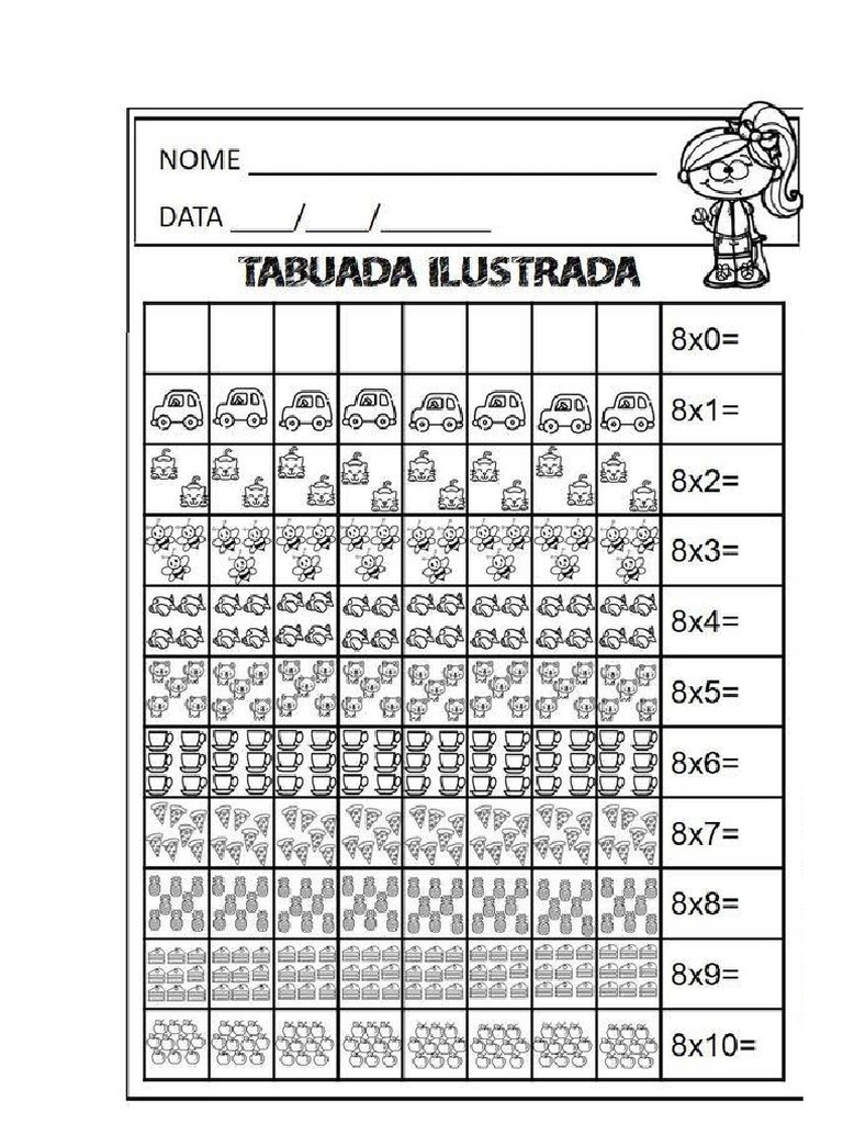 Tabuada Ilustrada 8 | PDF