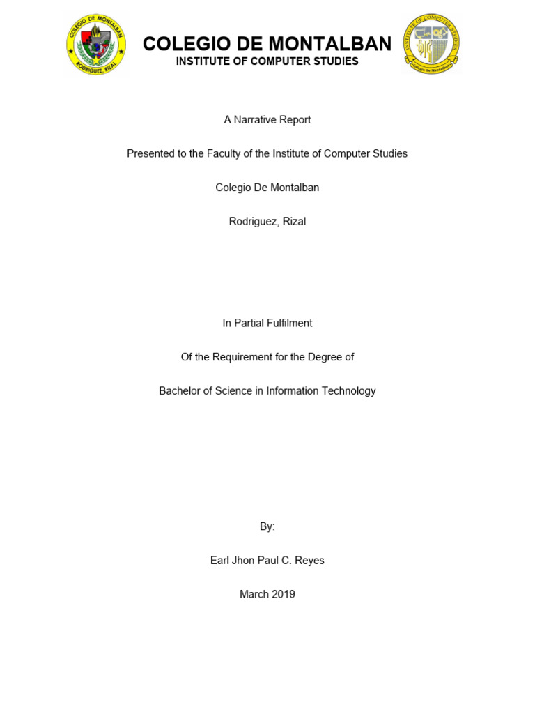 A Narrative Report EARL | PDF | Data Center | Computing