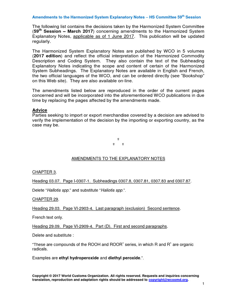 Amendments To Explanatory Notes 59 Session CHS | PDF