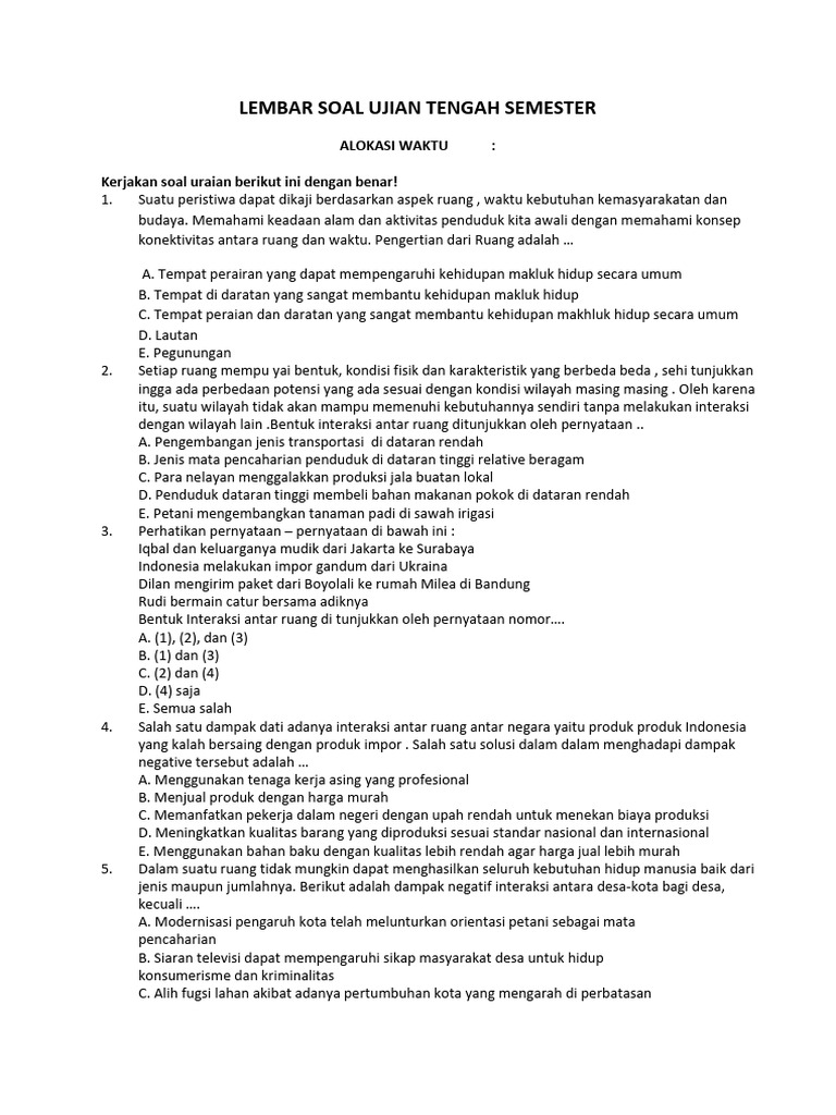 Soal Uts 2 Ok | PDF