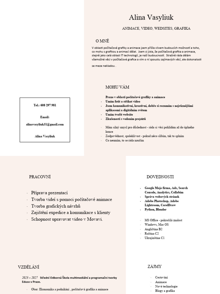 Alina Vasyliuk Životopis | PDF